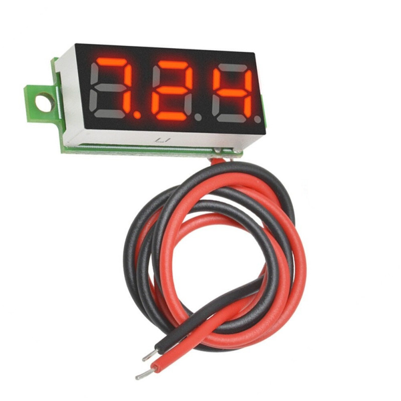 Digital voltmeter, 0.28", 4-30VDC, 2 wires, Red