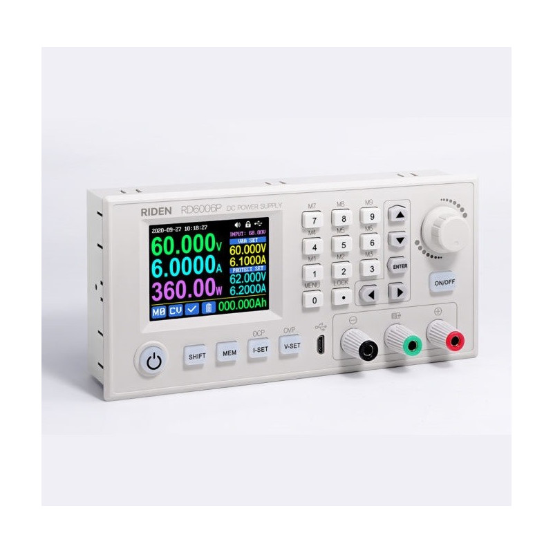 Laboratory power supply, panel, USB, 60V, 6A