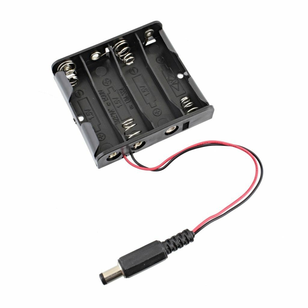 4AA Battery Holder with 5.5x2.1 6V AA Plug