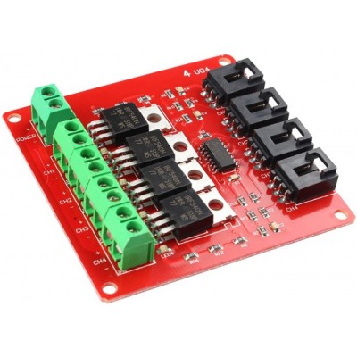 Four Channel 4 Channel Way Route MOSFET Button IRF540 V4.0 MOSFET Switch Module for DC Motor ...