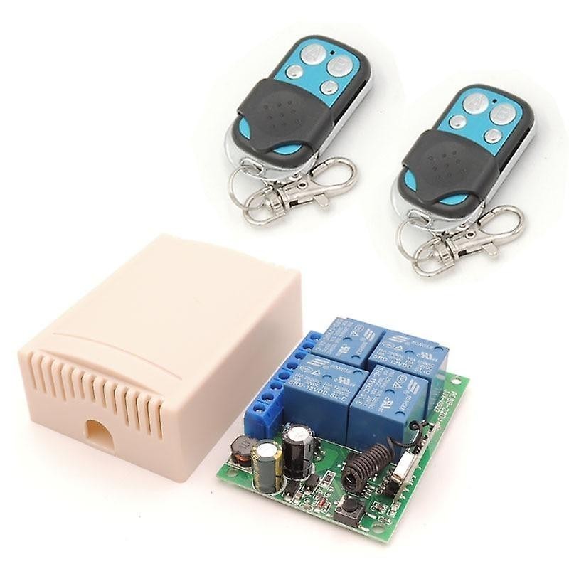 Universal Wireless Two Remote Control Switch DC 12V 4CH relay Receiver ...