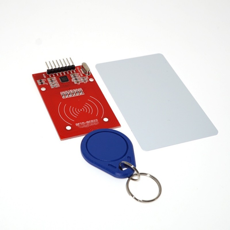 RC522 RFID Module + IC Card + S50 Fudan Cards, Key Chains RED